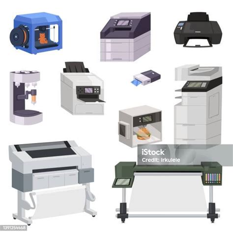 프린터 벡터 인쇄 기계 기술 사무실 장비 인쇄 비즈니스에 대한 스톡 벡터 아트 및 기타 이미지 비즈니스 산업 직업 Istock