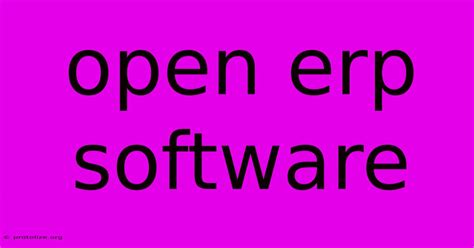 Open Erp Software