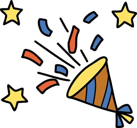손으로 그린 파티 폭죽 그림 프리미엄 벡터