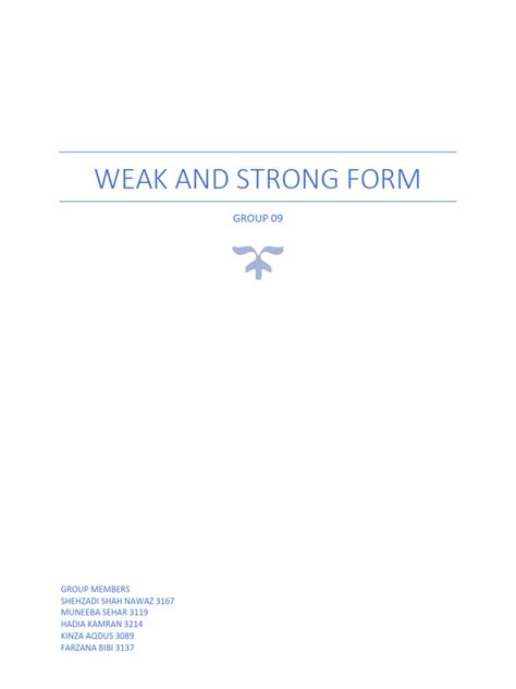 weak and strong form pdf stress linguistics phonology