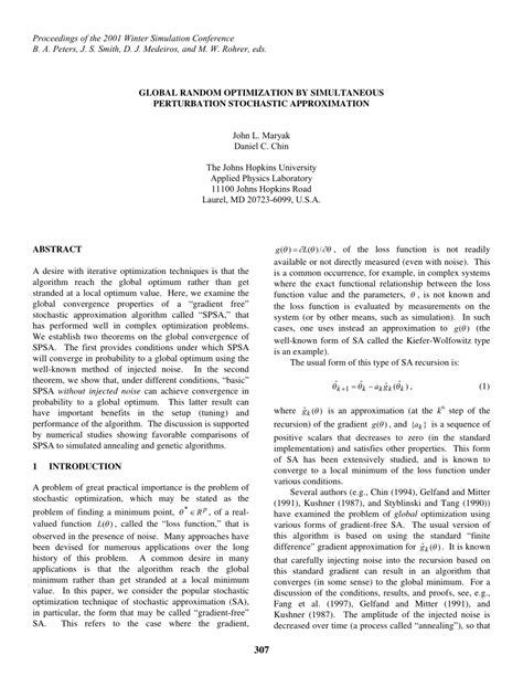 Pdf Chin Dc Global Random Optimization By Simultaneous