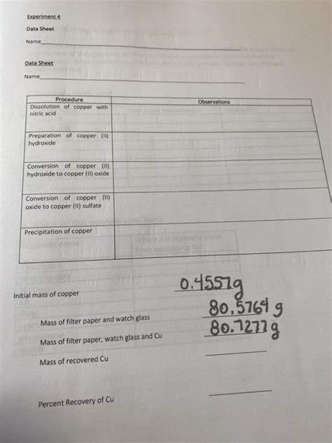 solved experiment 4 data sheet name data sheet name