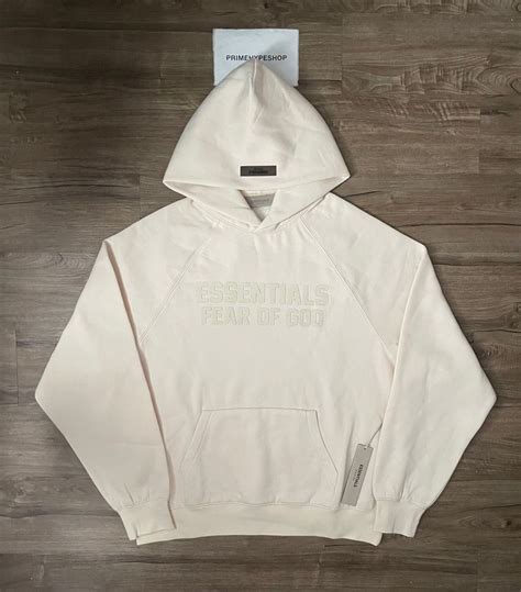 Essentials × Fear Of God × Streetwear Fear Of God Essentials Hoodie Egg Shell 2022 Size S Grailed