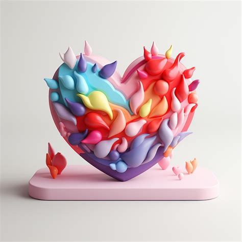 3d Heart Shape Design Premium Ai Generated Image