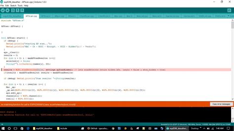 Code Shows Error Exit Status No Matching Function For Call To Esp Wificlass Scannetworks
