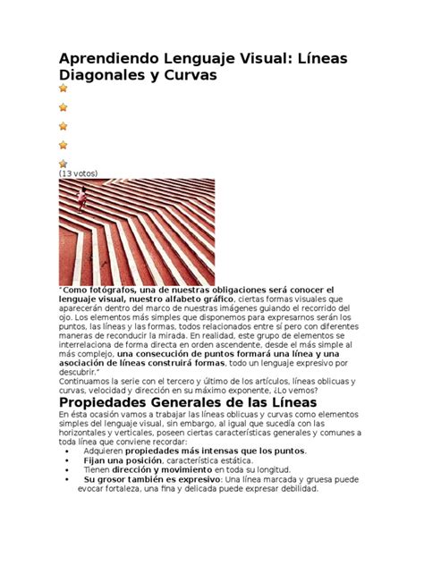 Aprendiendo Lenguaje Visual Líneas Diagonales Y Curvas Pdf