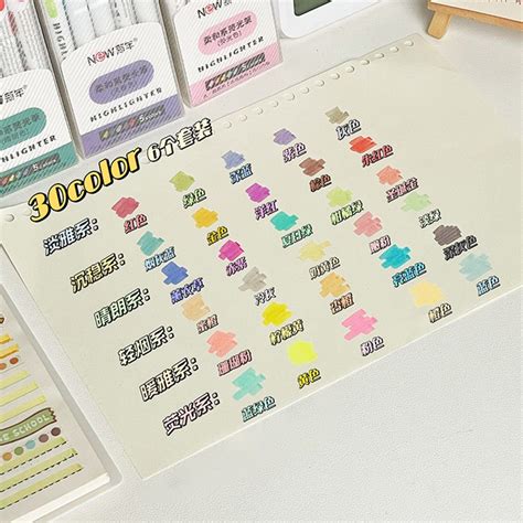 30 Color Creative Double Headed Highlighter Set Babe Classroom Macaron Marker Pen DIY Journal