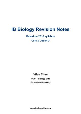 IB Biology Notes PDF