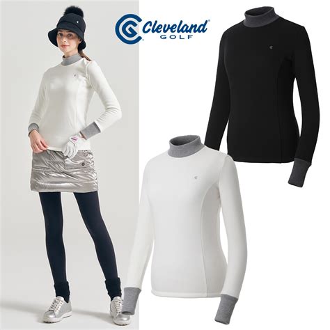 클리브랜드 골프웨어 [클리브랜드골프] 기모 사선트임니트하이넥 여성 긴팔티셔츠 골프웨어 Cgwts24752