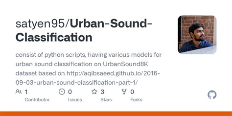 Github Satyen95 Urban Sound Classification Consist Of Python Scripts Having Various Models