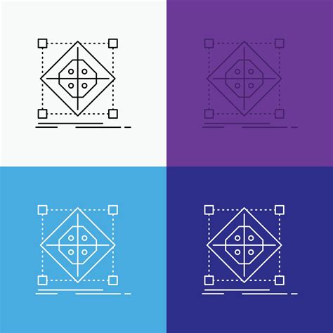Architecture Cluster Grid Model Preparation Icon Over Various Background Line Style Design