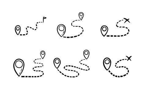premium vector hand drawn map distance measuring icon doodle map