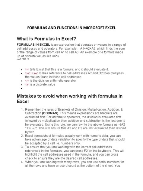 formulas and functions in microsoft excel pdf microsoft excel