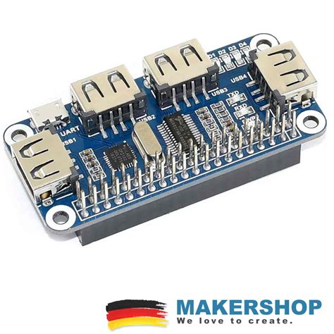 waveshare 4 port usb hub shield für raspberry pi zero and w 12694