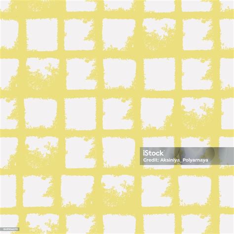 정사각형을가지고 완벽 한 패턴입니다 양식 인쇄 잉크 노란색 흰색 색상입니다 핸드 그린입니다 벡터 일러스트입니다 가리기에 대한 스톡 벡터 아트 및 기타 이미지 Istock