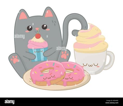 Cartoons Design Kawaii Expression Cute Character Funny And Emoticon