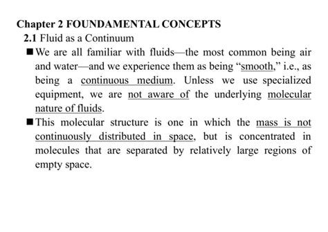 Chapter 2 Foundamental Concepts 2 1 Fluid As A Continuum