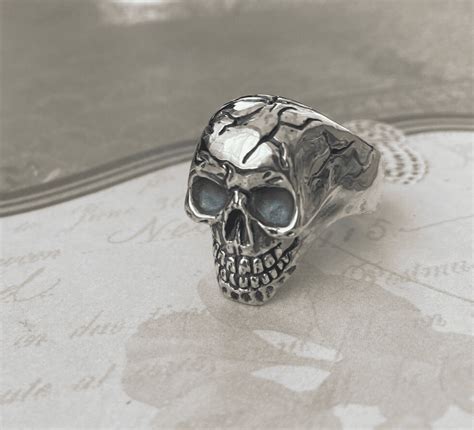 Classic Skull Sterling Silver Ring Maui Hands