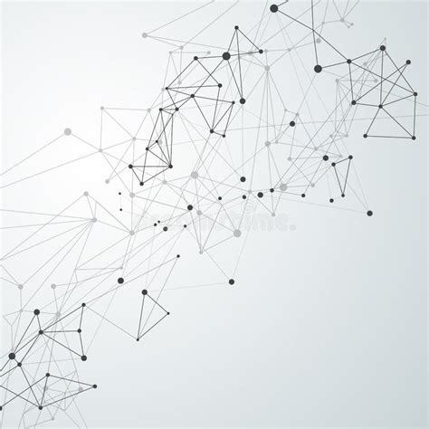 Beautiful Structure Molecules Line Art Pattern With Connect Dots And Lines Connect For Concept