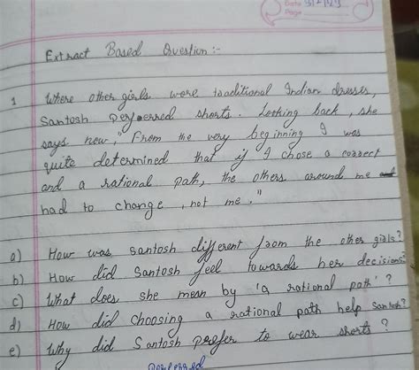 A B C D E Extract Based Question Where Other Girls Work Toaditional Indian Dresses