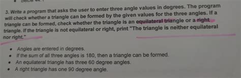 Solved Write A Program That Asks The User To Enter Three Chegg