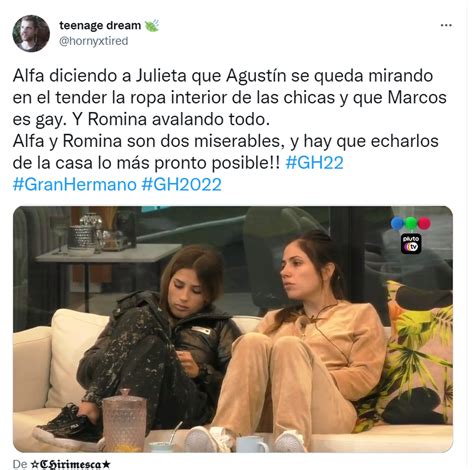 Explotó Gran Hermano Julieta enfureció con Alfa porque habló de la sexualidad de Marcos y se