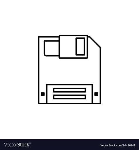 Floppy Disk Or Save Outline Icon For Apps Vector Image