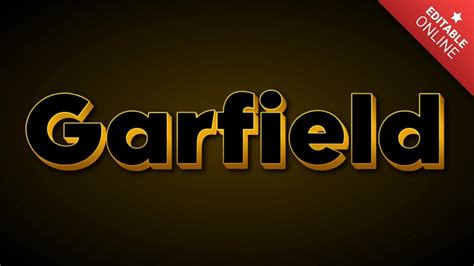 Garfield | Deluxe Gold Style Font | Text Effect Generator