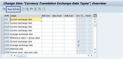 SAP FI Exchange Rate Types