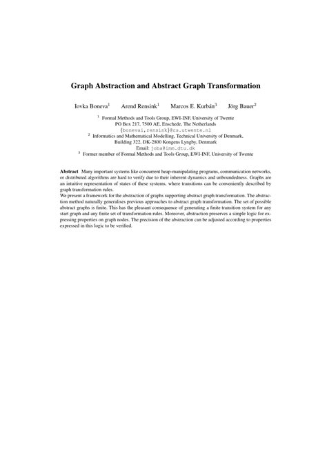 Pdf Graph Abstraction And Abstract Graph Transformation