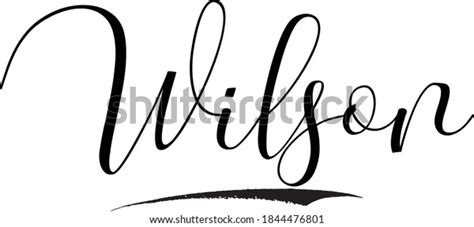 Wilson Male Name Cursive Calligraphy On White Stock Vector Royalty Free 1844476801 Shutterstock