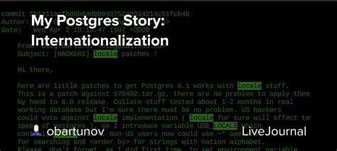 Oleg Bartunov My Postgres Story Internationalization Rhypeurls