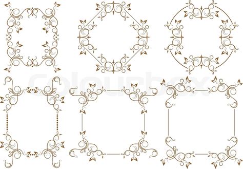 Six Classical Decor Frames Vector Stock Vector Colourbox
