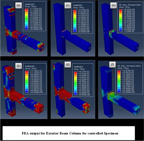 finite element analysis output for exterior beam column joint as per is