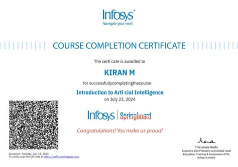 kiran m on linkedin artificialintelligence learning infosys
