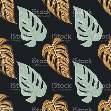 정글 잎 완벽 한 패턴입니다 이국적인 식물 질감 꽃 배경입니다 장식 열대 야자 잎 벽지입니다 관목에 대한 스톡 벡터 아트 및 기타 이미지 Istock
