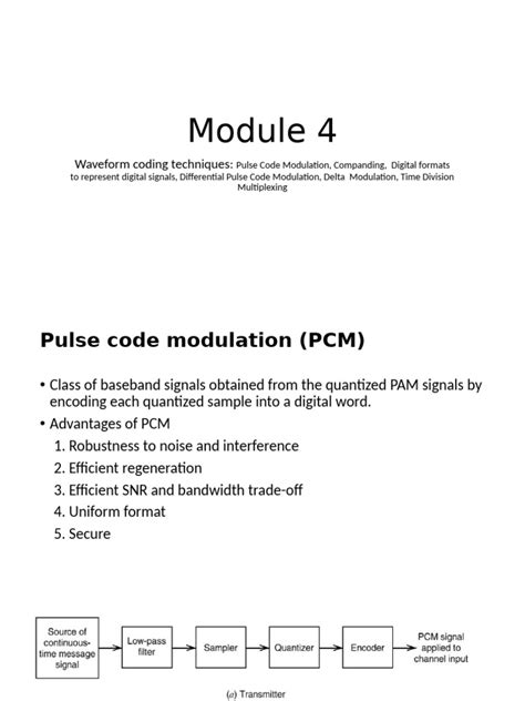 Module 4 Part B Waveform Coding Techniques Pdf