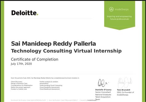 Sai Manideep P On Linkedin Virtualinternship Deloitte Insidesherpa