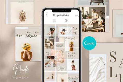 Nude Instagram Puzzle Template For Canva