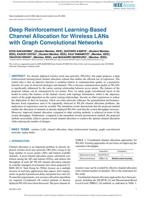 PDF Deep Reinforcement Learning Based Channel Allocation For Wireless LANs With Graph
