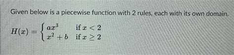 Solved Given Below Is A Piecewise Function With 2 ﻿rules