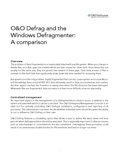 oando defrag and the windows defragmenter a comparison pdf data