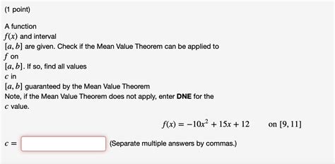 Solved Point A Function F X And Interval A B Are Chegg