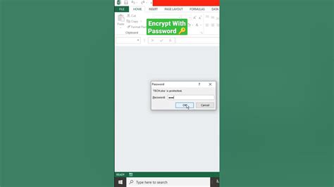 Encrypt With Password Unprotect Shorts Excel Exceltips Msexcel Youtubeshorts
