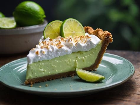 Premium Photo A Slice Of Pie With A Slice Of Lime On It