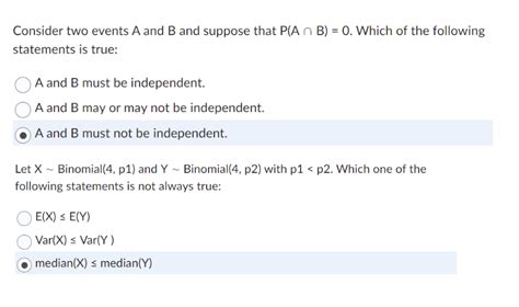 Solved Consider Two Events A And B And Suppose That Chegg Com