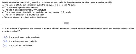 Solved Determine Whether The Following Value Is A Continuous Chegg