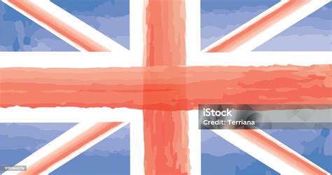 한국어 플래그입니다 고립 된 플래그를 그린 영국 수채화 경외감에 대한 스톡 벡터 아트 및 기타 이미지 경외감 관광 국가 관광명소 Istock