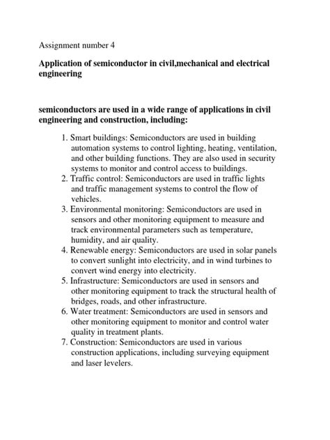 Assignment No 4 Semiconductor Pdf Semiconductors Actuator