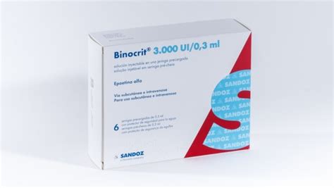 Binocrit 3000 Ui 0 3 Ml Solucion Inyectable En Una Jeringa Precargada 6 Jeringas Precargadas